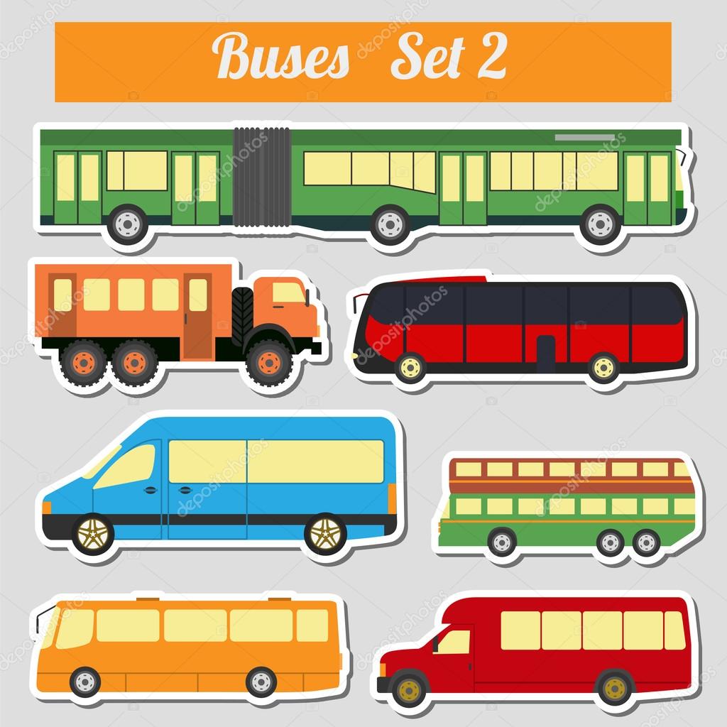 Public transportation, buses. Icon set. Stock Vector by ©A7880S 72162579