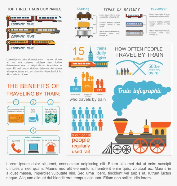 Railway infographic. Set elements for creating your own infograp ...