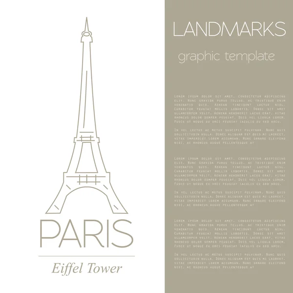 World landmarks. Paris. France. Eiffel tower. Graphic template. Stock ...