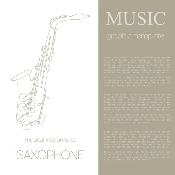 Musical instruments graphic template. Saxophone Stock Vector Image by ...