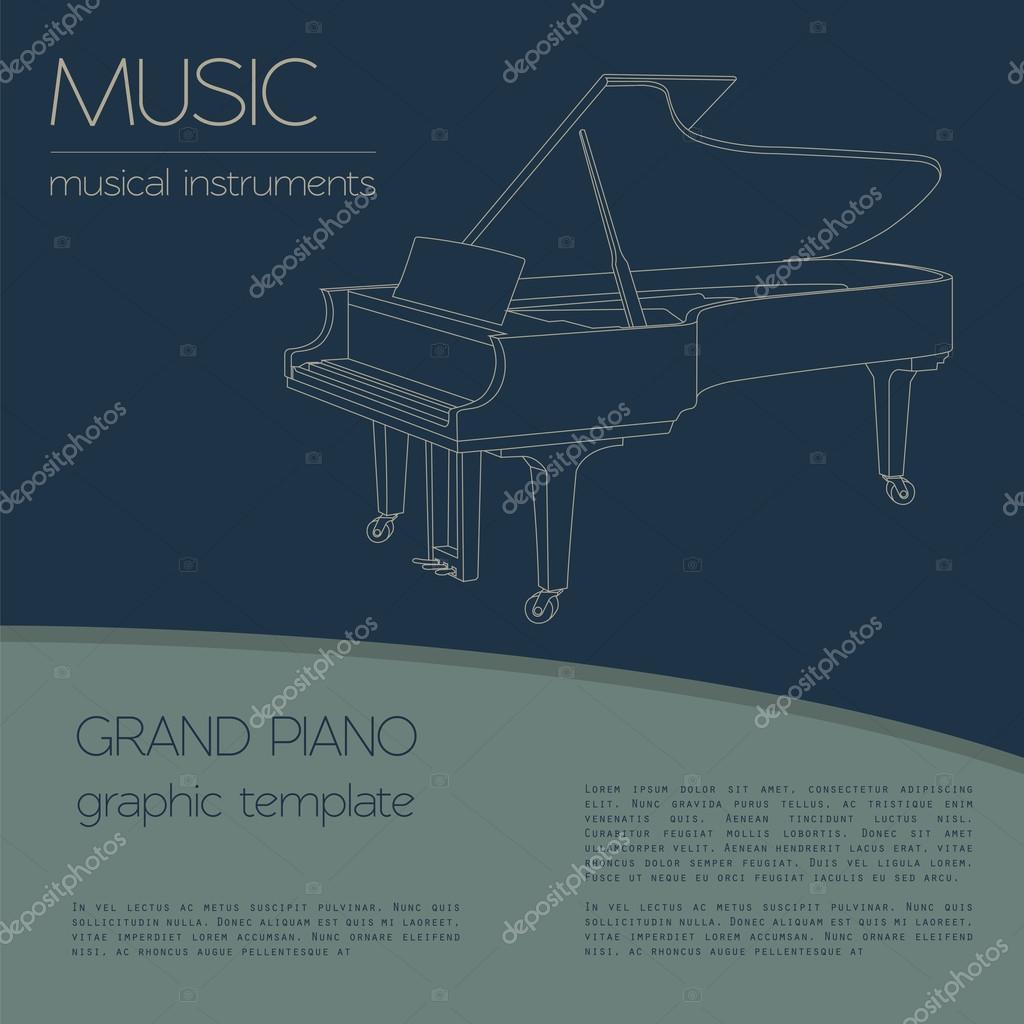 Musical instruments graphic template. Grand piano Stock Vector by ...