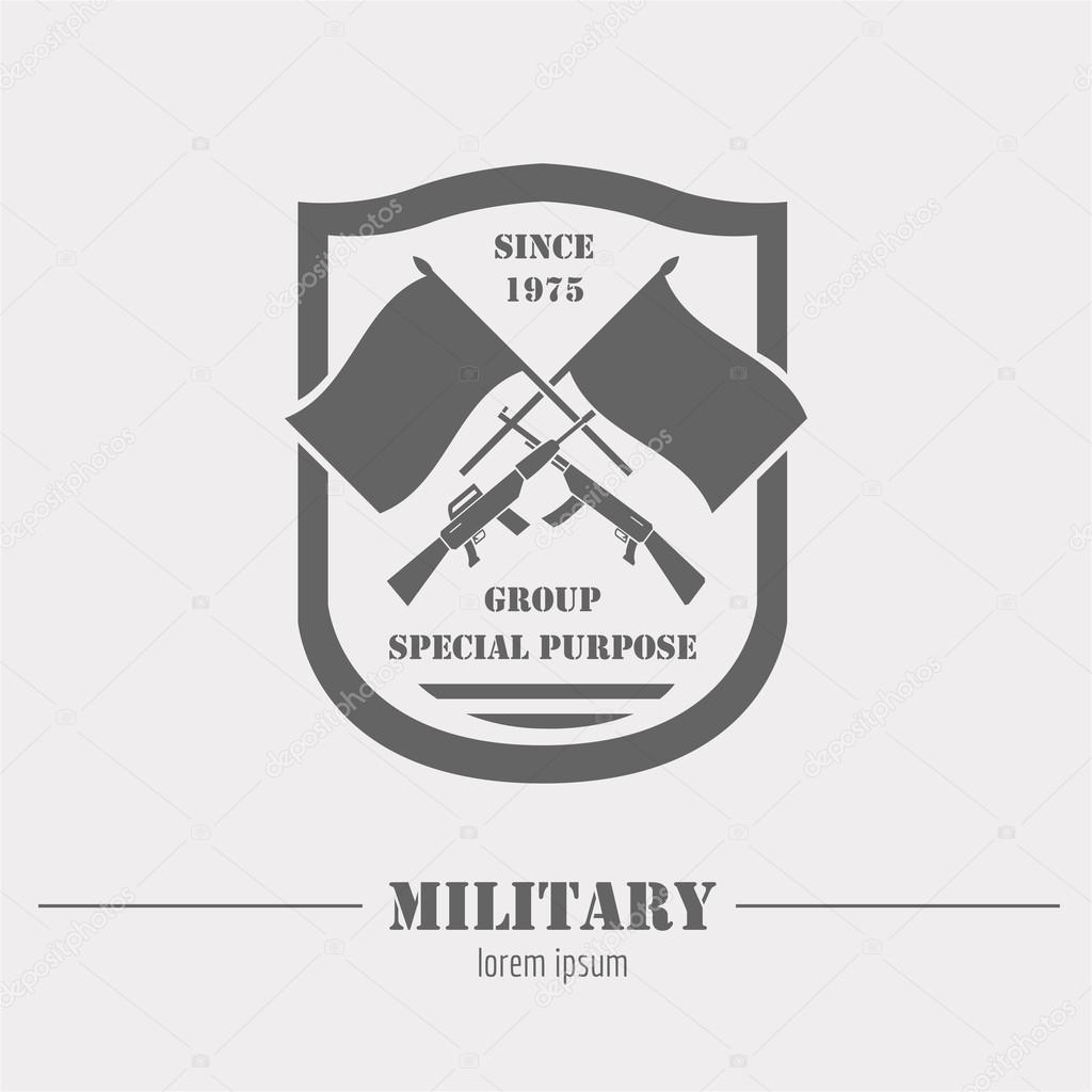 Vojenské logo a odznaky grafická šablona Stock Vector od © A7880S 98215474