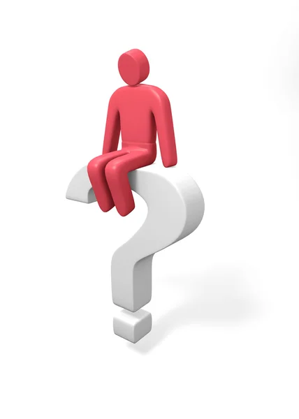 3d man carrying big red word problem on his back isolated on white ...