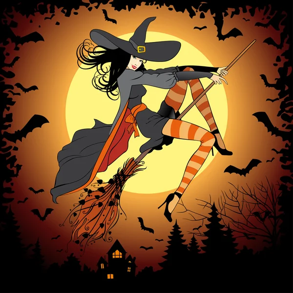 ᐈ Flying witches stock images, Royalty Free flying witch vectors ...