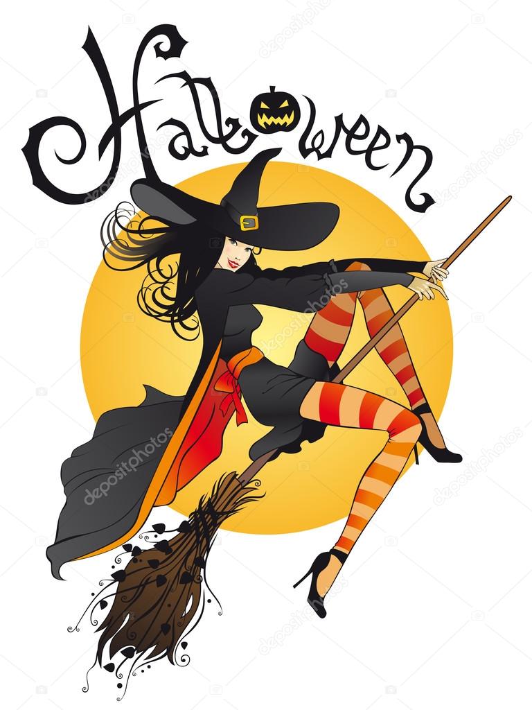 Flying witch Stock Vector Image by ©J-Shoo #60006093