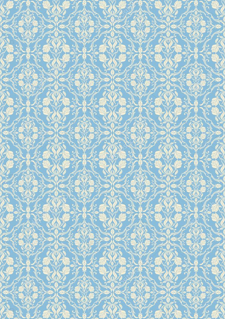 Royal Blue Damask Wallpaper
