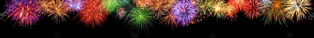 Colorful fireworks border, extra wide format — Stock Photo © Smileus ...