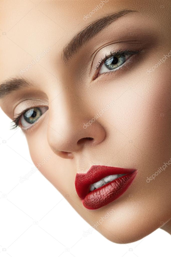 Woman with red lips — Stock Photo © alexannabuts #65324765