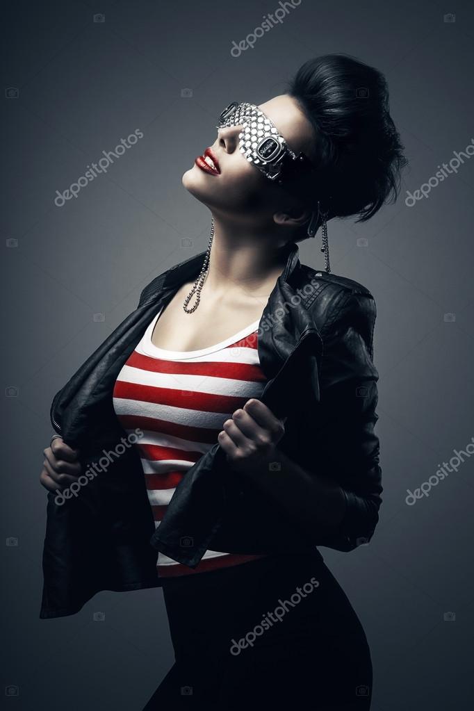 Woman in creative glasses — Stock Photo © alexannabuts #65326165