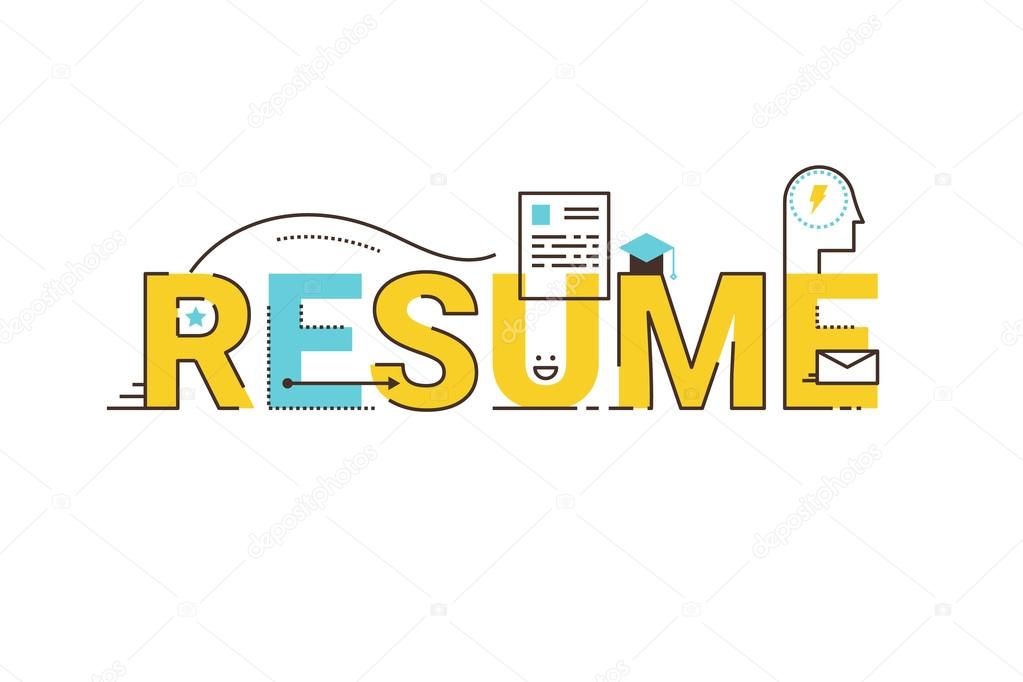 Resume word lettering design Stock Vector Image by ©nongpimmy #103406228