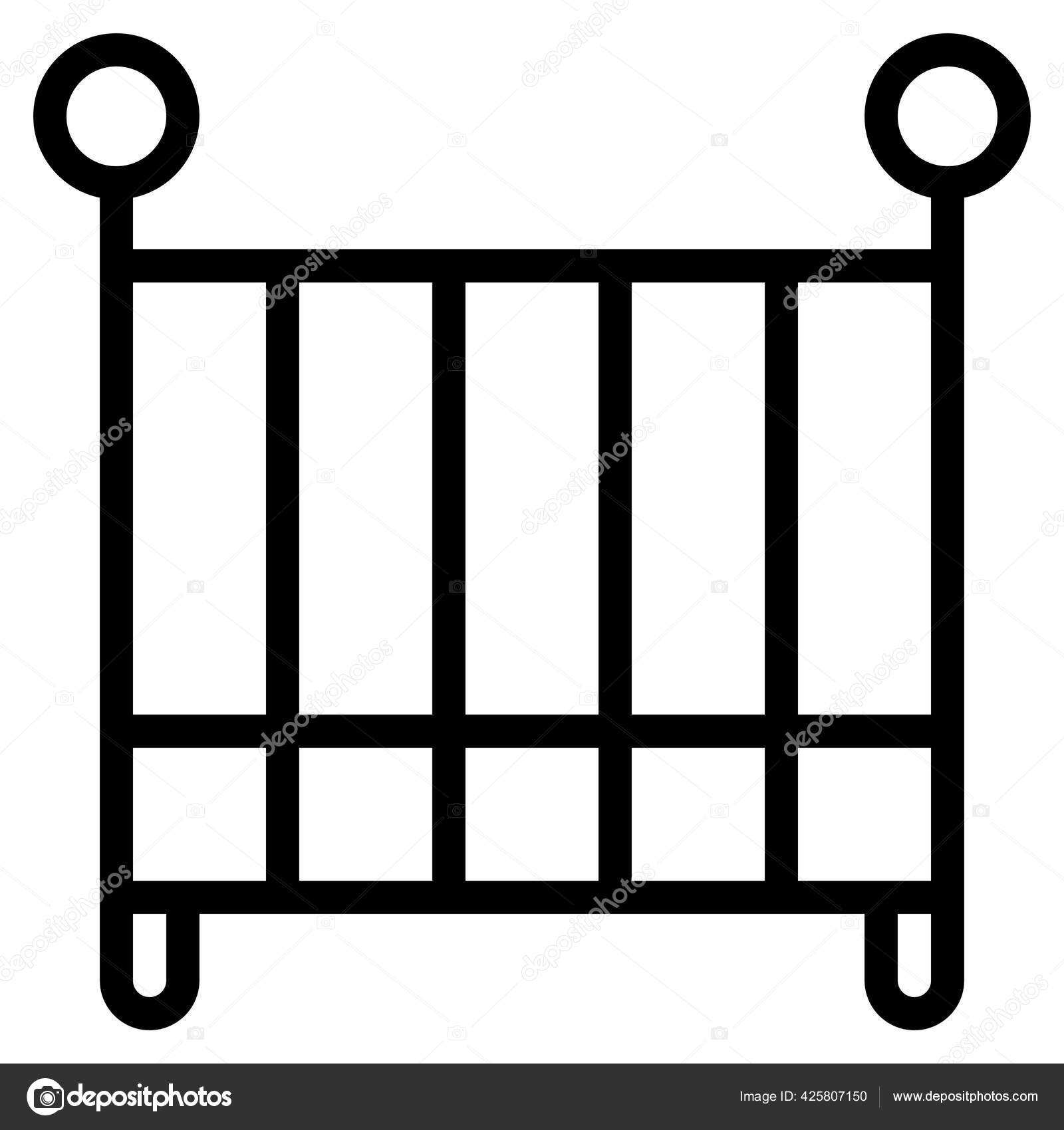 Black And White Baby Crib Clipart