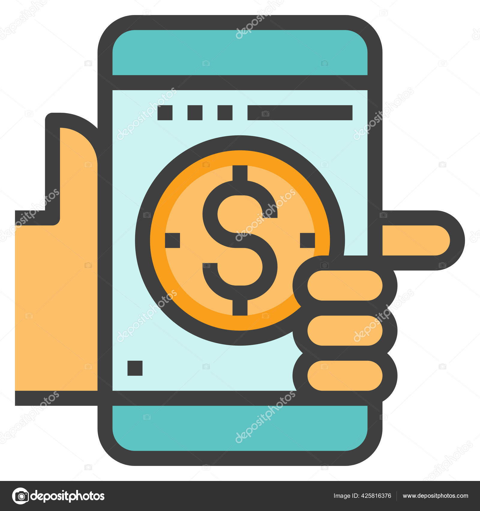 Icono Pago Digital Para Web Ilustración Vectorial Vector de stock por ...