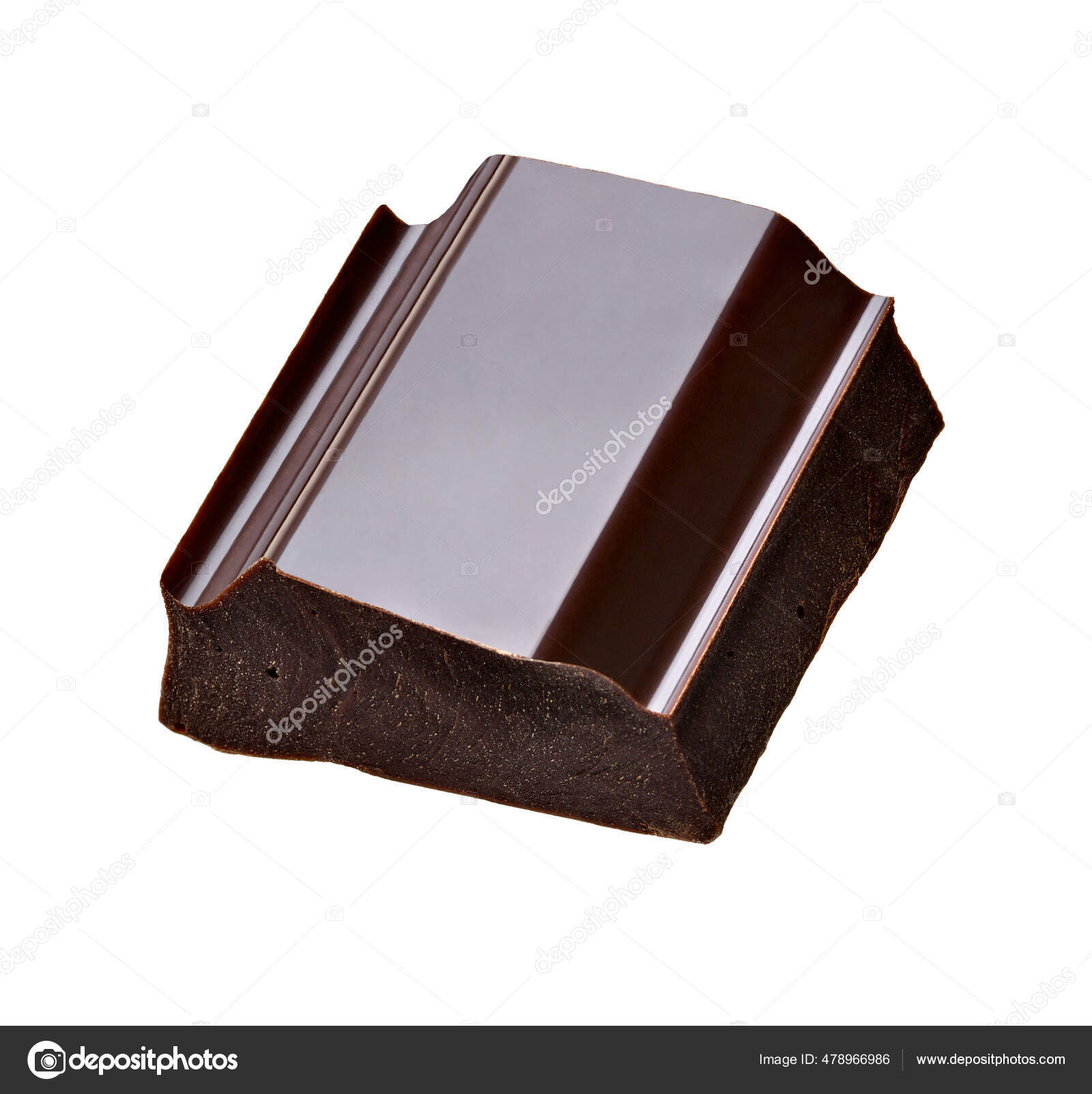 Close Chocolate Pieces Stack Falling White Background — Stock Photo ...