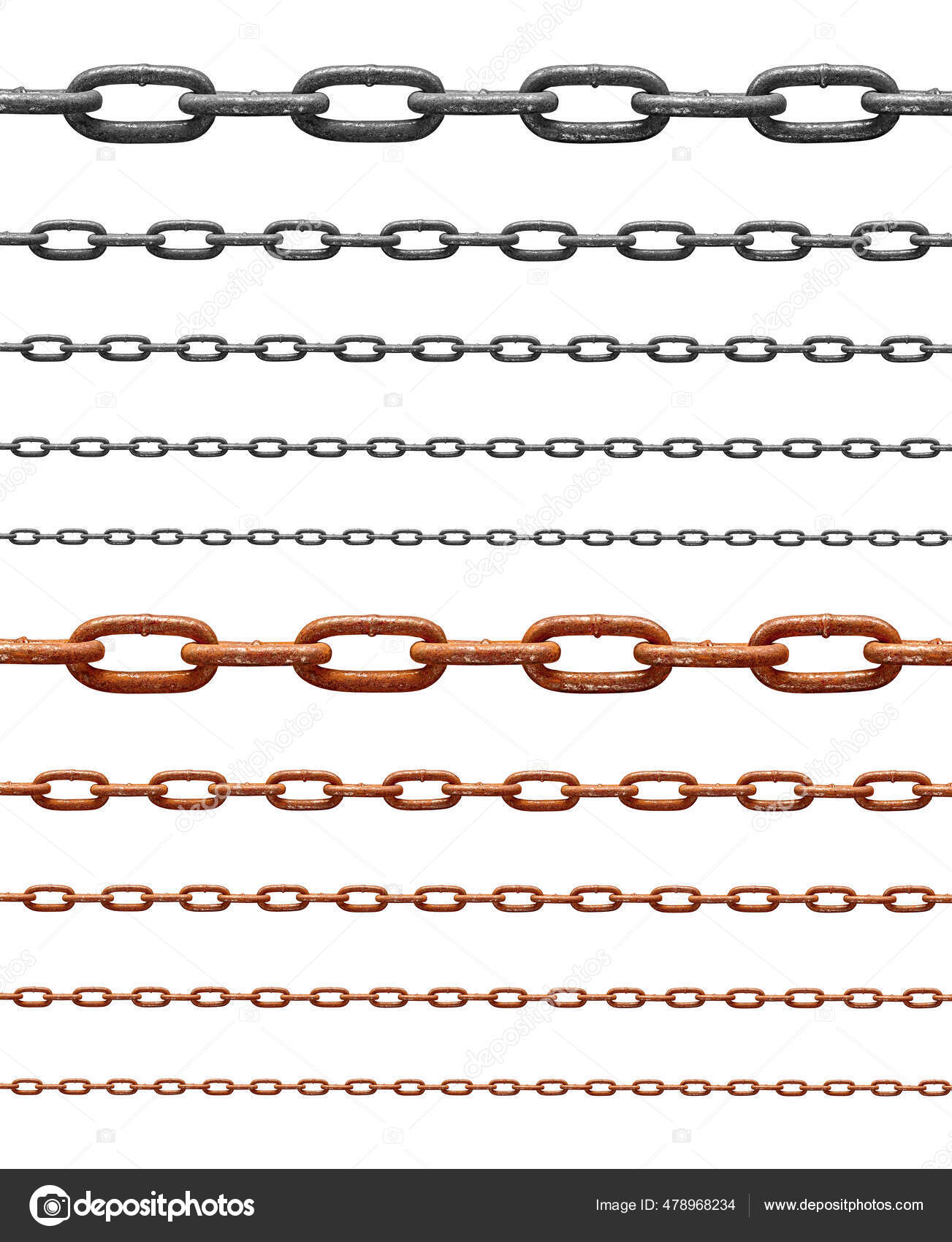 Collection Various Chain White Background Each Shot Separately — Stock ...