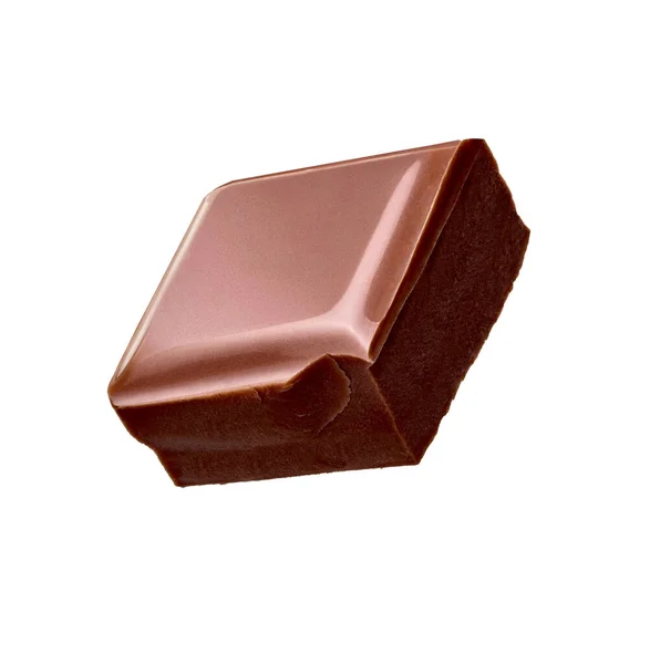 Close Chocolate Pieces Stack Falling White Background Stock Photo by ...