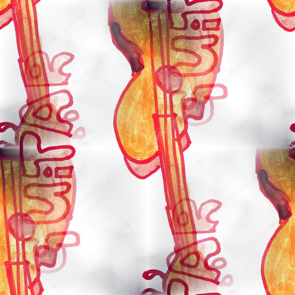 Mural seamless pattern guitar background texture wa Stock Photo by ...