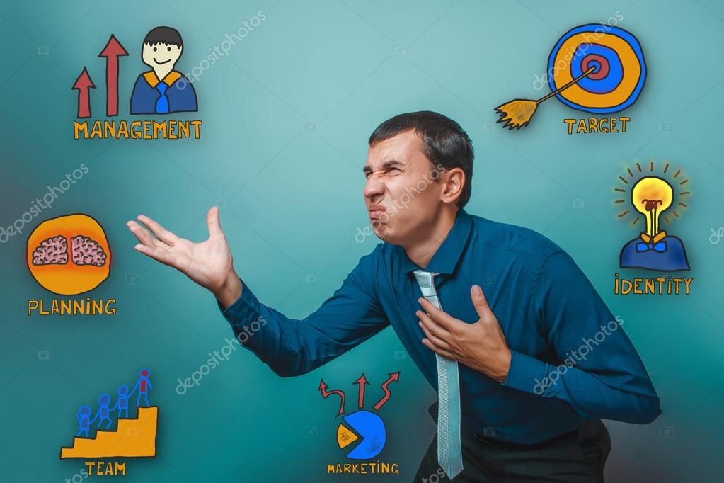 The man businessman reaches out imploringly gripped the heart of ...