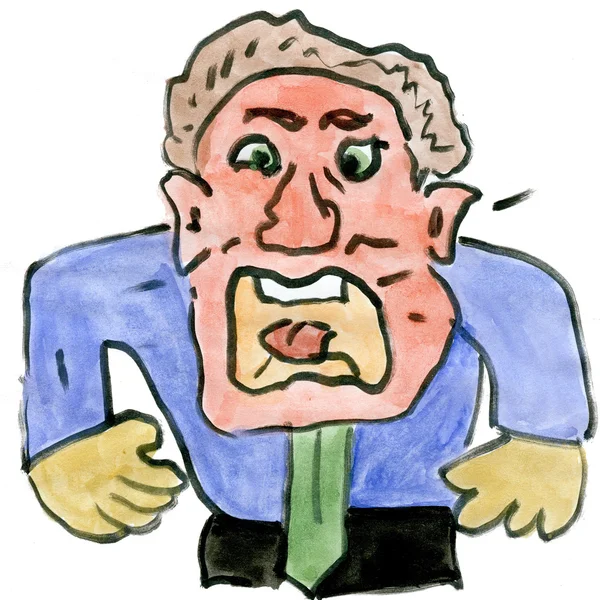 Businessman Angry Boss evil cartoon isolated on white background ...