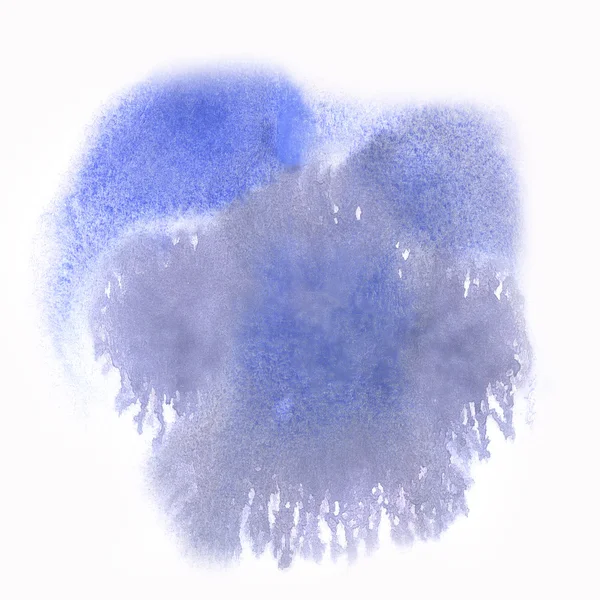 Spot watercolor blue blotch texture isolated on white background Stock ...
