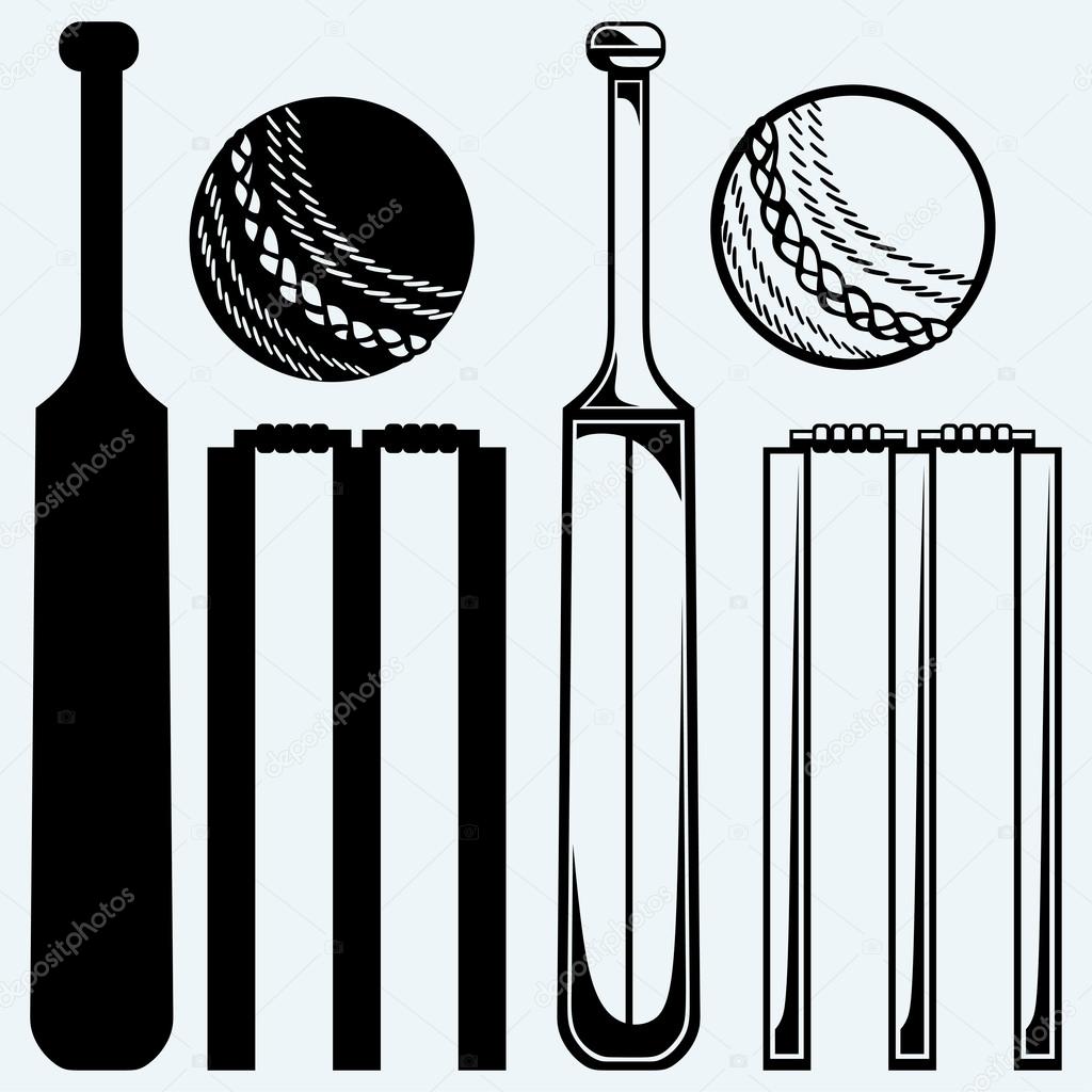 Cricket Bat Clipart Black And White