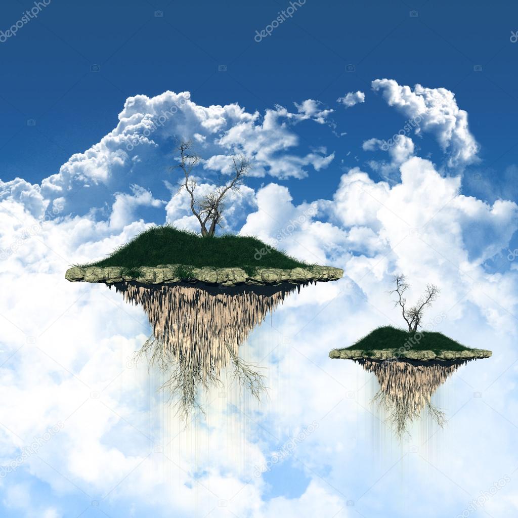 3D render of floating islands — Stock Photo © kjpargeter #80522318