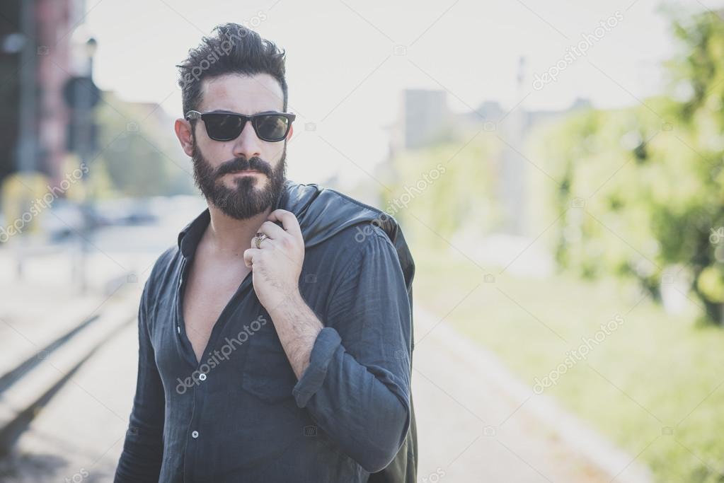 Handsome bearded man Stock Photo by ©peus 60251407