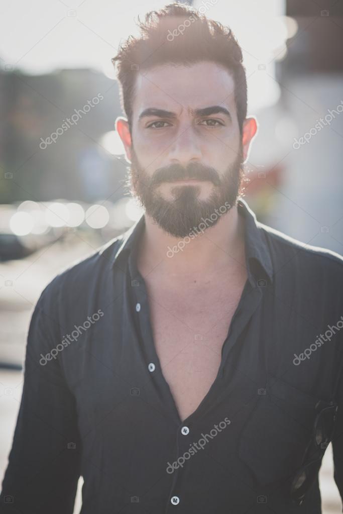 Handsome bearded man Stock Photo by ©peus 60252613