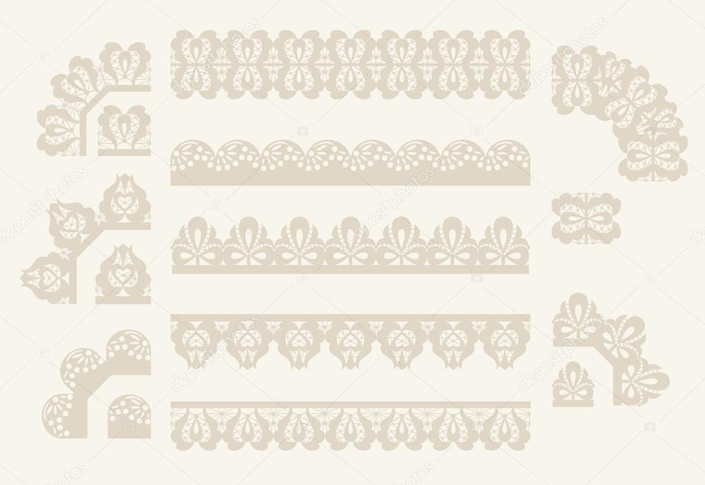 Vector Set of lace ribbons — Stock Vector © antuanetto #88056366