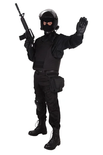 SWAT officer in black uniform Stock Photo by ©zim90 80423938