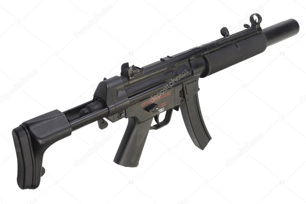 Submachine gun MP5 with silencer — Stock Photo © zim90 #80422232