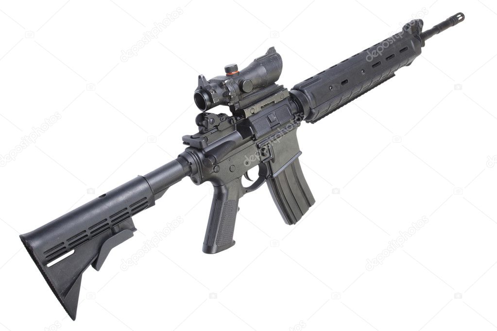 Modern rifle on a white background — Stock Photo © zim90 #80423726