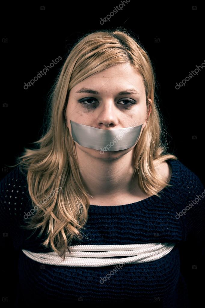 Kidnapped woman hostage — Stock Photo © JanMika #52901855