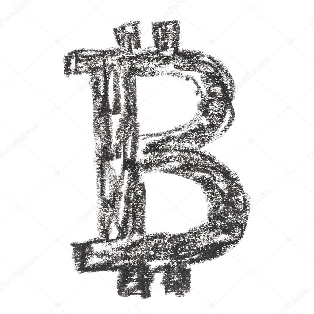 Black Bitcoin symbol drawing Stock Illustration by ©JanMika #68905469