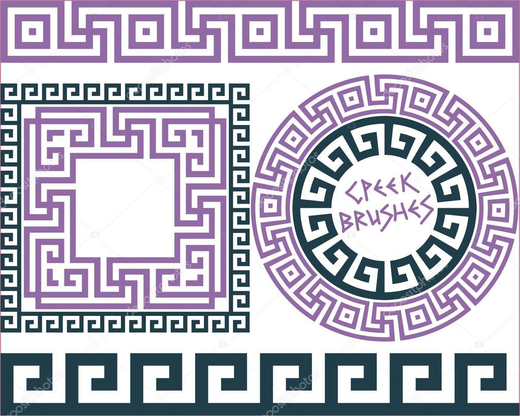 Set 5 Brushes Greek Meander patterns Stock Vector Image by ©olgacov ...