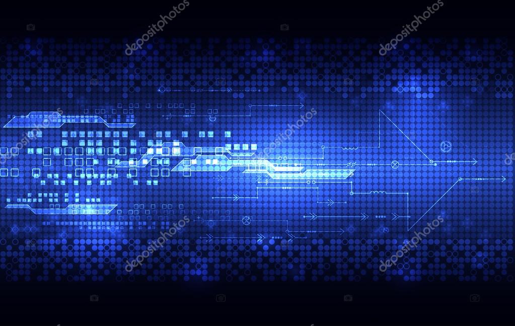 Abstract blue digital communication technology background. Stock Vector ...