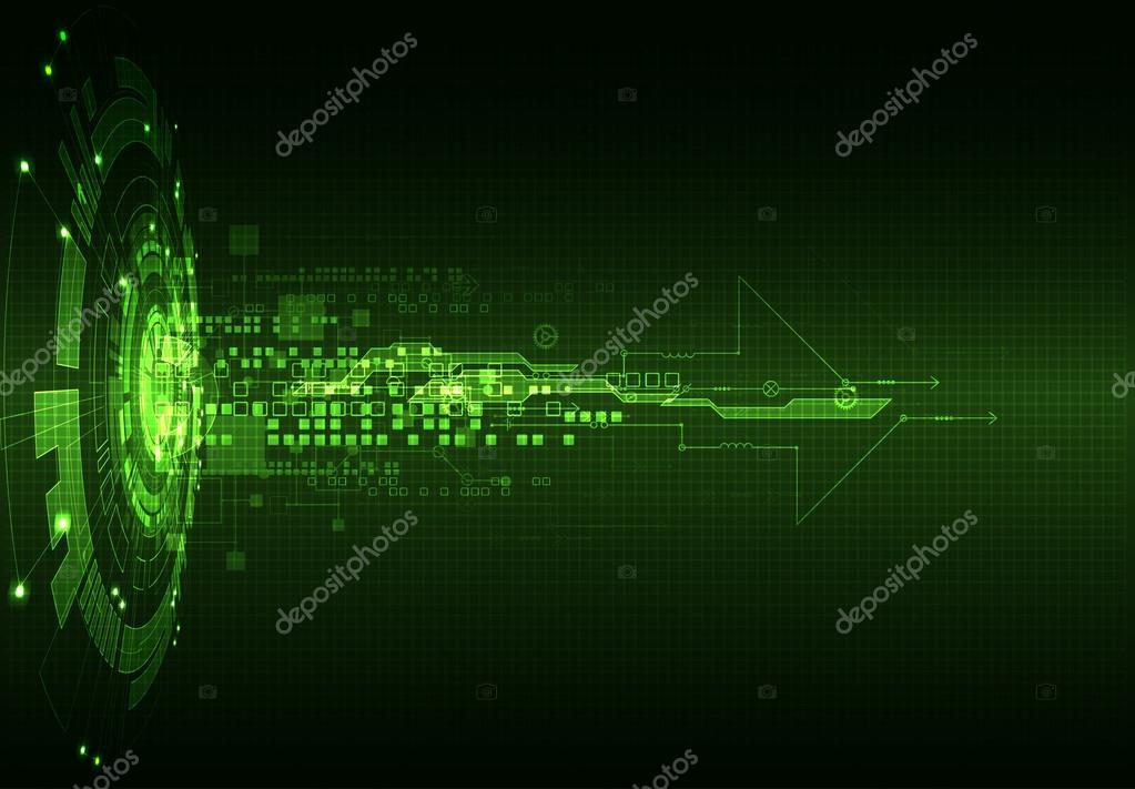 Abstract green digital technology background. Stock Vector Image by ...