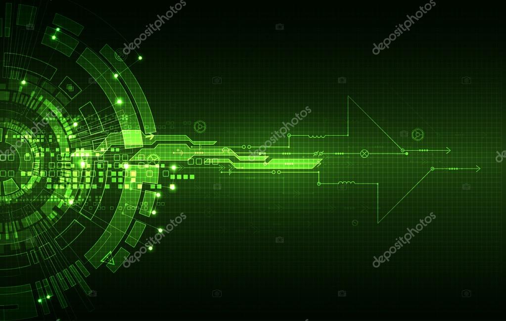 Abstract green digital technology background. Stock Vector Image by ...