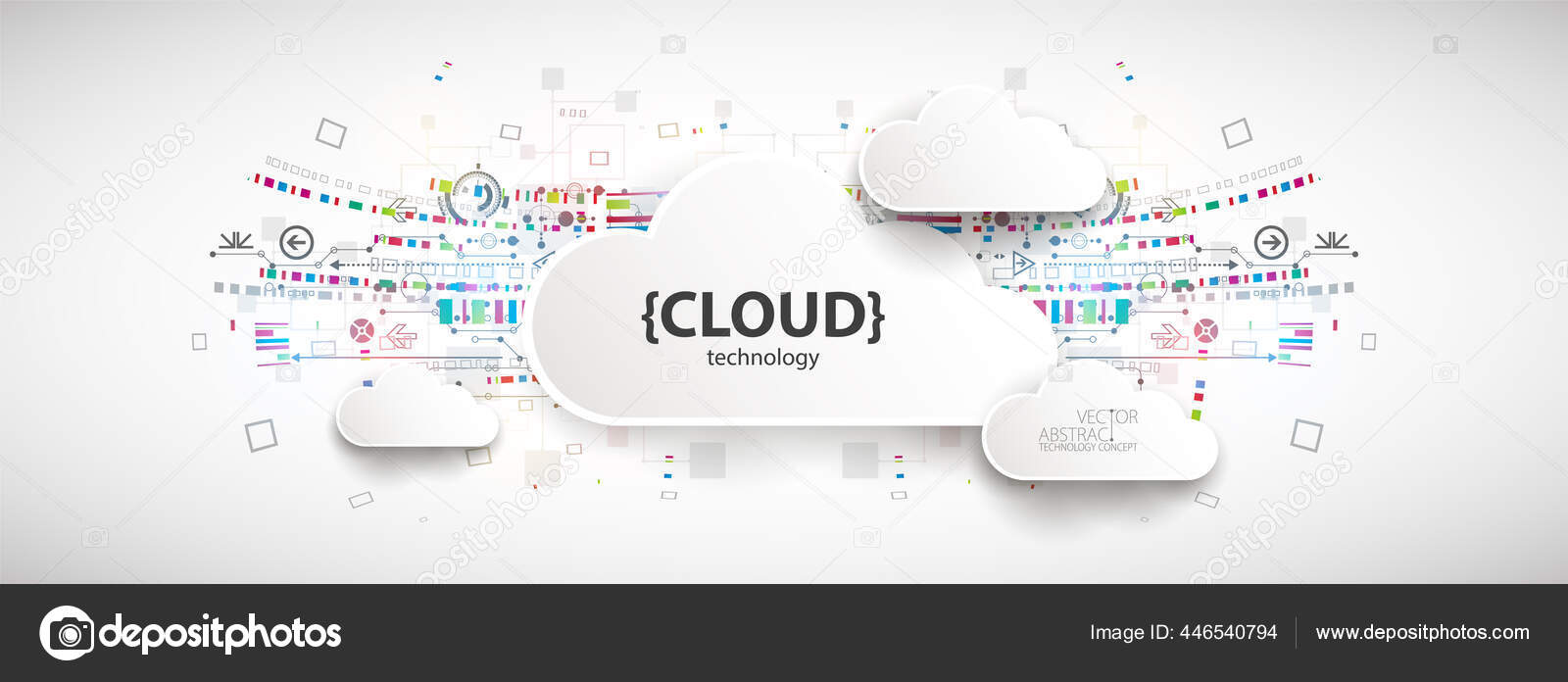 Cloud Storage Technology Integrated Digital Web Concept Background ...