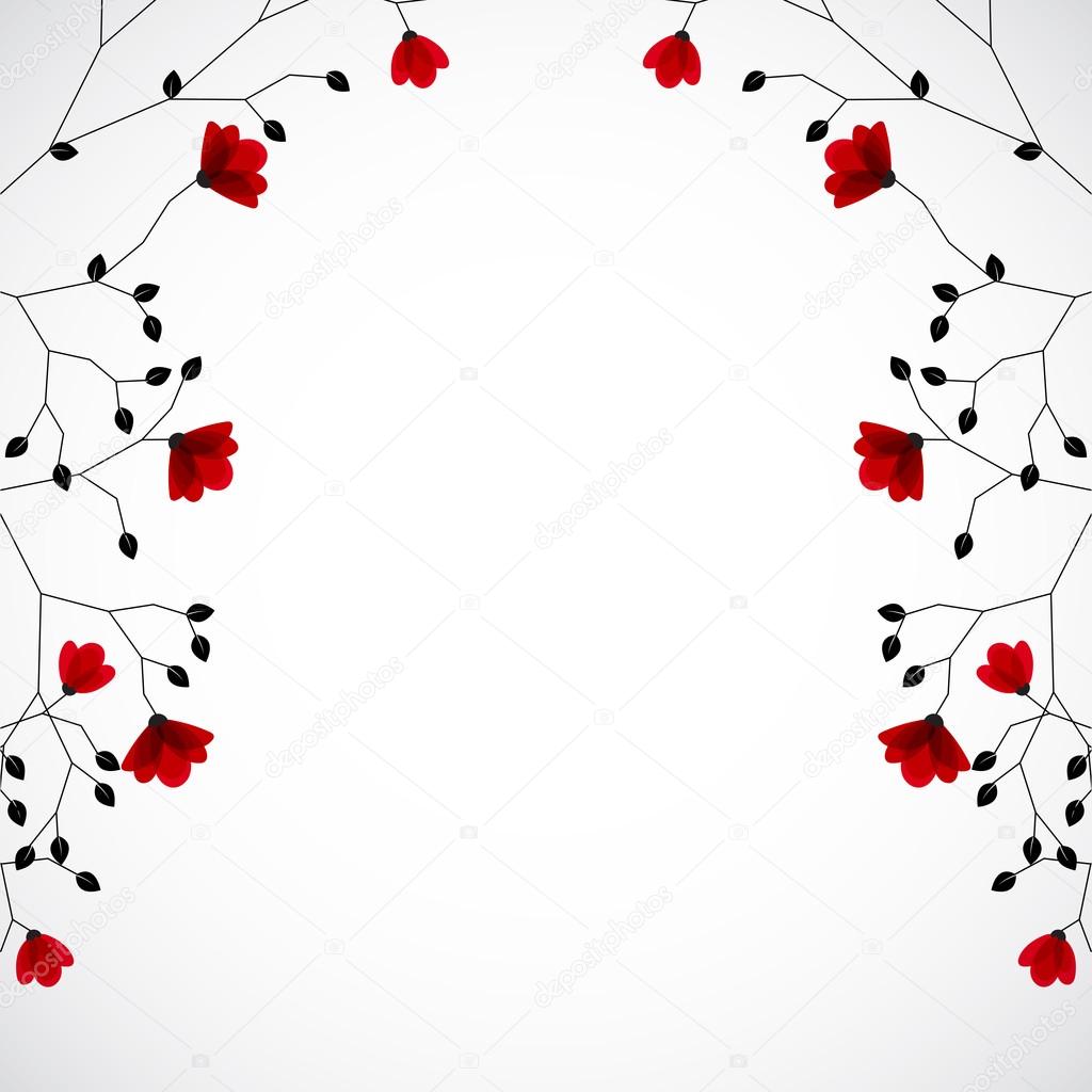 Abstract red flowers background Stock Vector by ©KrulUA 73031445