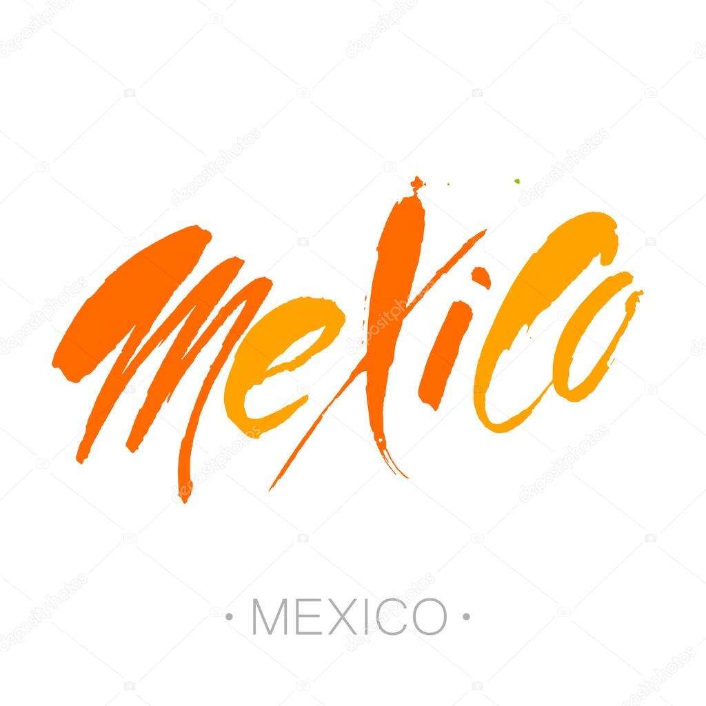 Mexico lettering template Stock Vector by ©antoshkaforever 123234998