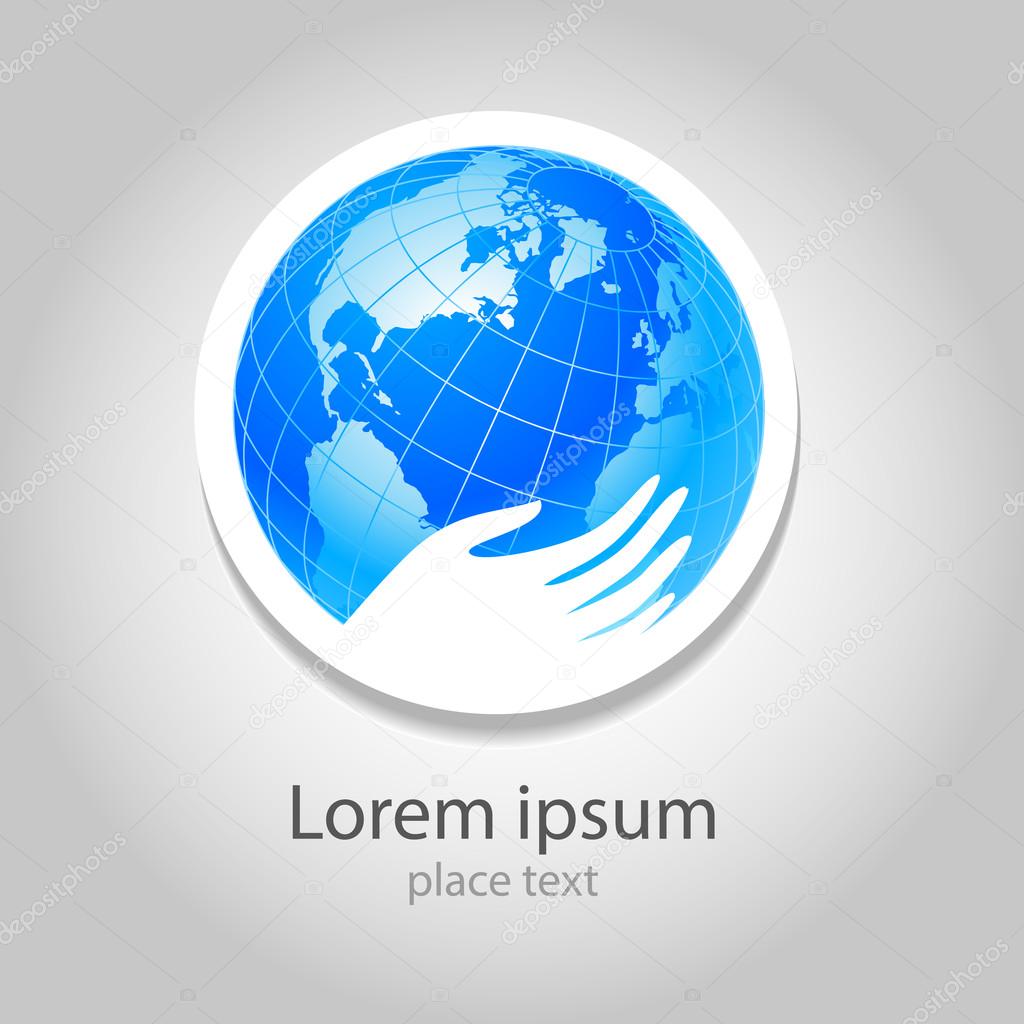 Earth Hand Logo Two Hands And Earth Globe, Earth, Earth Globe, Logo,