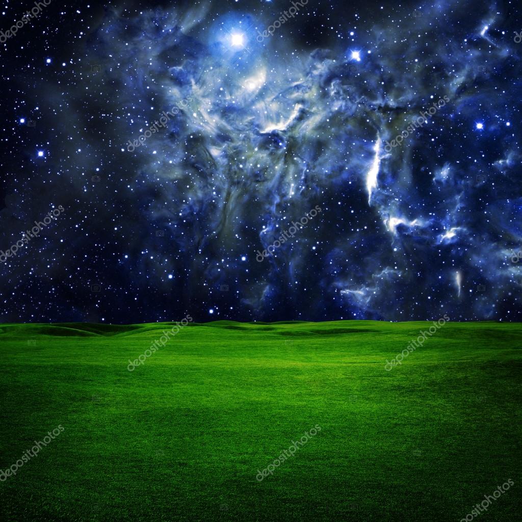 Field At Night With Stars