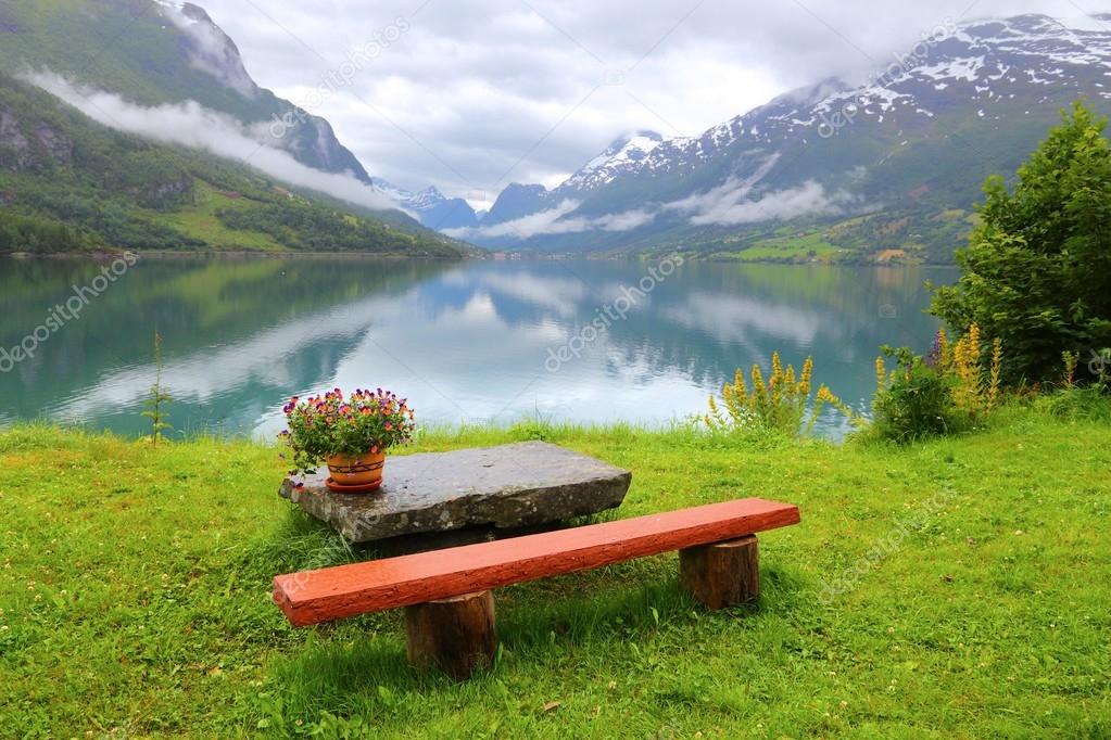 Serene landscape in Norway — Stock Photo © tupungato #104597952
