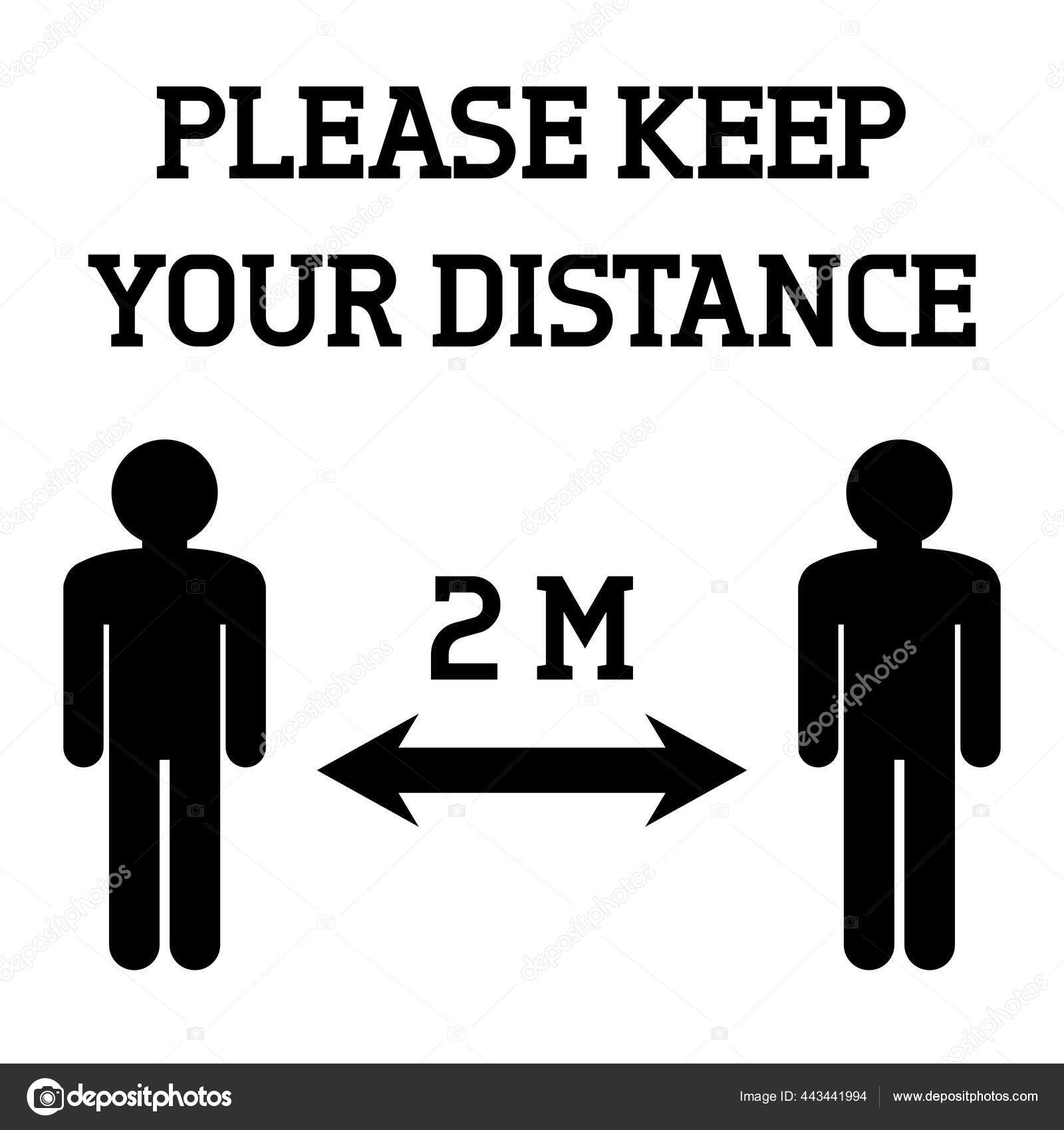 Please Keep Your Distance Social Distancing Coronavirus Epidemic Vector ...