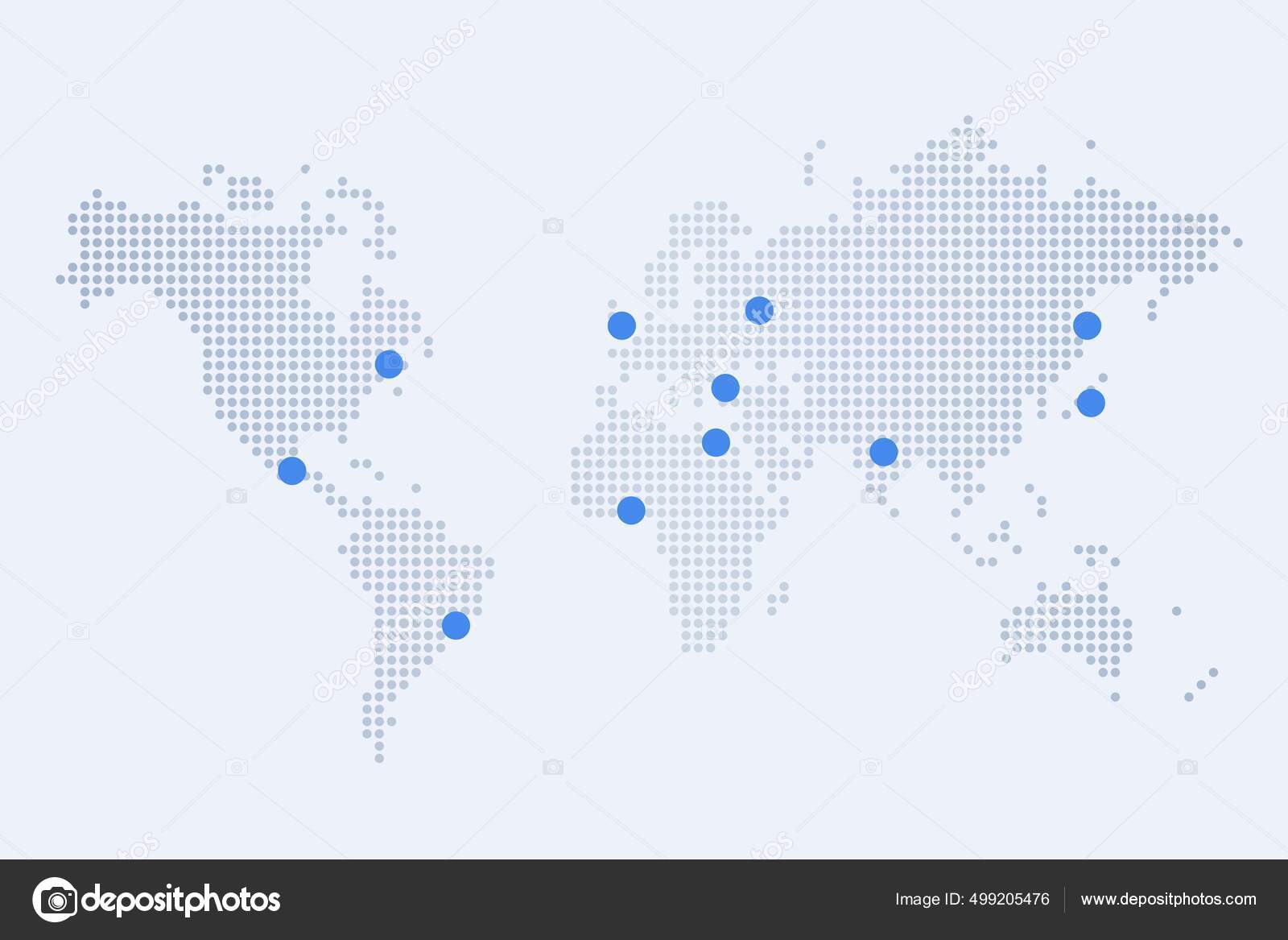 Vector Mapa Mundial Mapa Mundial Punteado Con Las Ciudades Más Vector ...