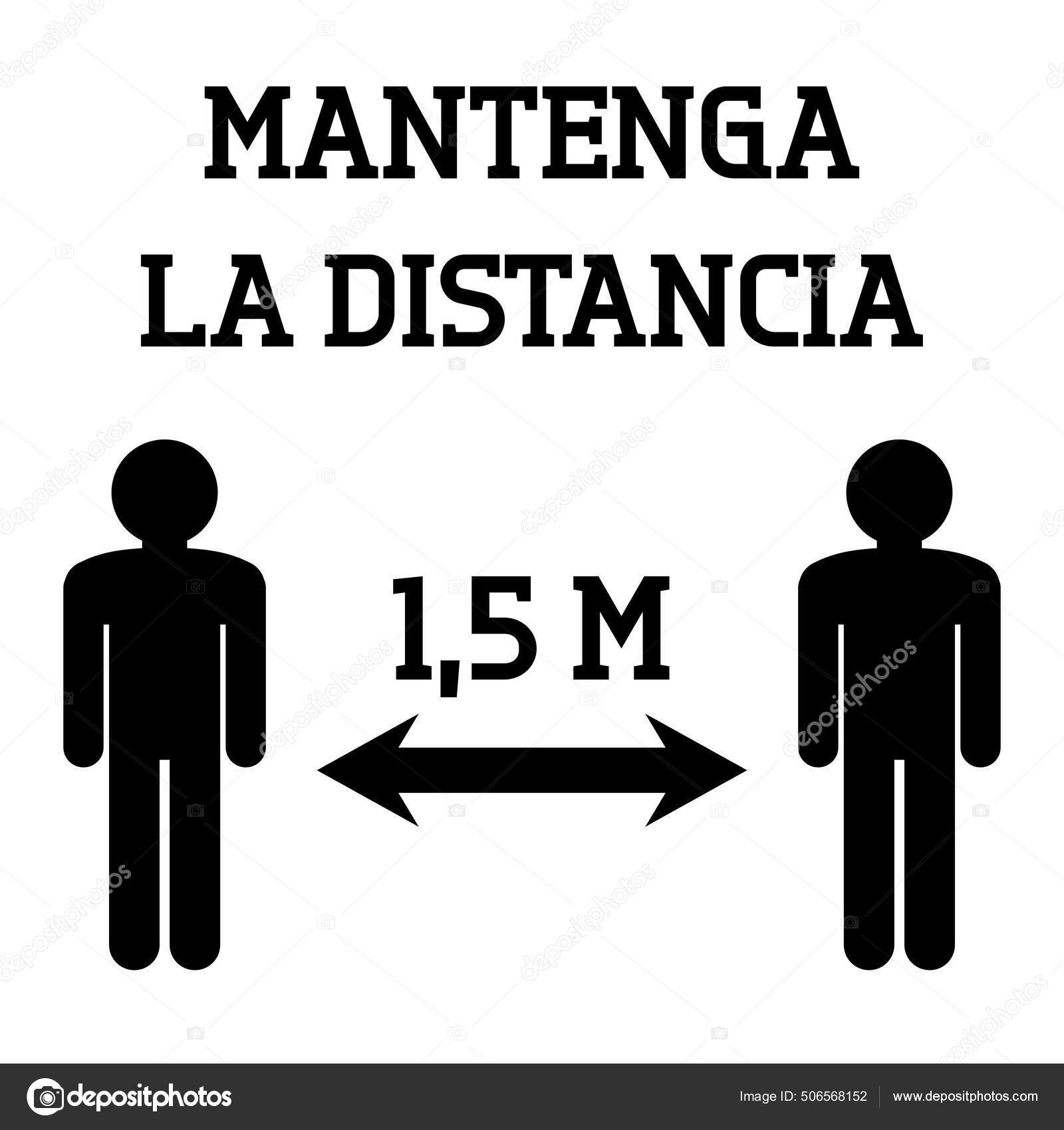Social Distancing Sign Spanish Language Mantenga Distancia English Keep ...