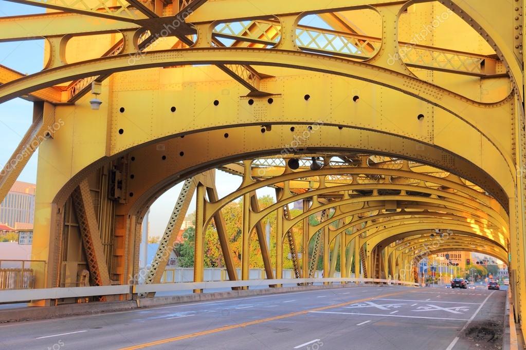 Sacramento Bridge In Yellow