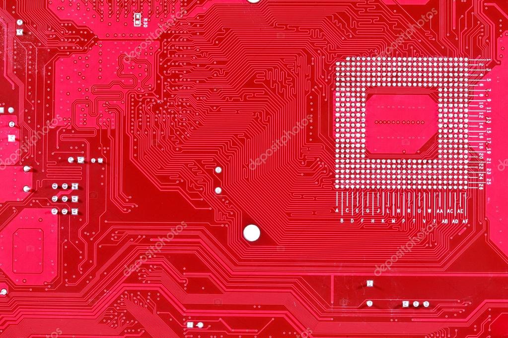 Red circuit board texture background of computer motherboard Stock ...