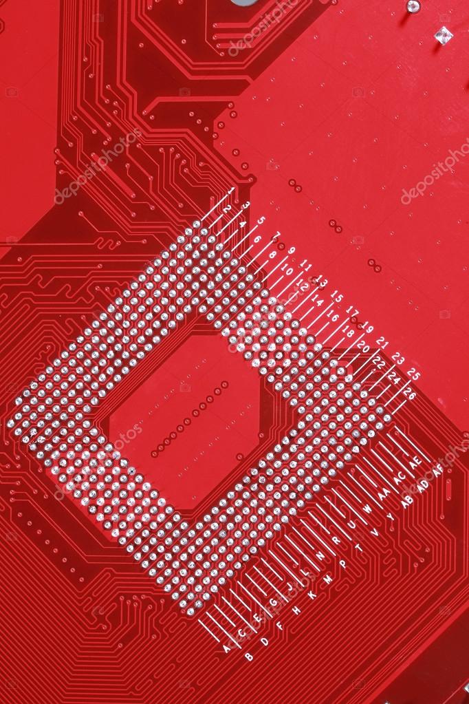 Red circuit board texture background of computer motherboard Stock ...