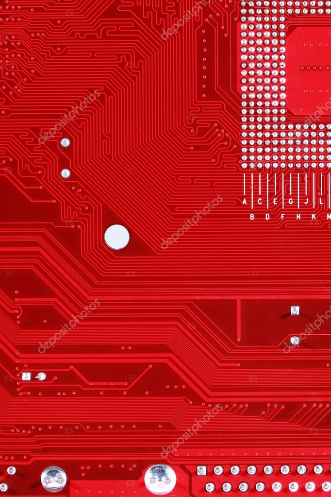 Red Computer Chip Pattern